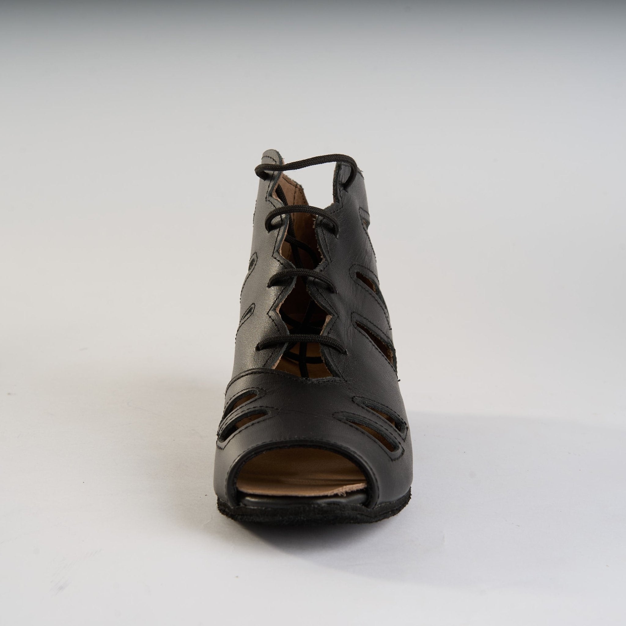 Classic Black Genuine Leather - Handmade Tango Trainers - Tita K 9701 – DNI Tango Store